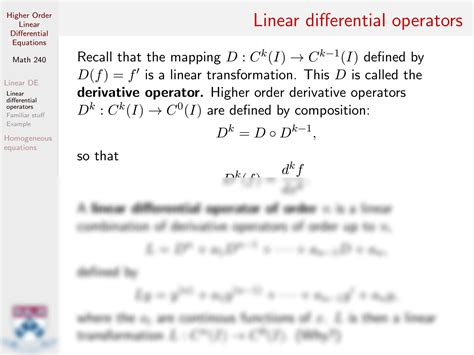 Solution Higher Order Linear Differential Equations Lecture And Sample