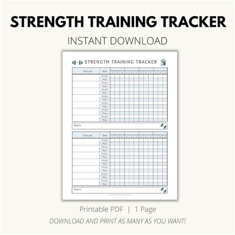 Weight Training Log Printable