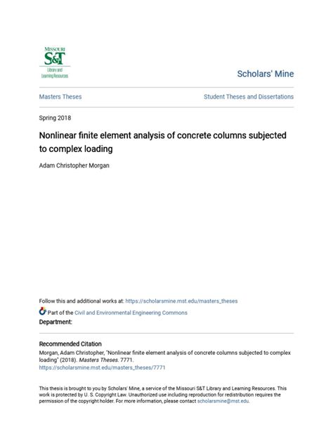 nonlinear finite element analysis of concrete columns subjected t pdf
