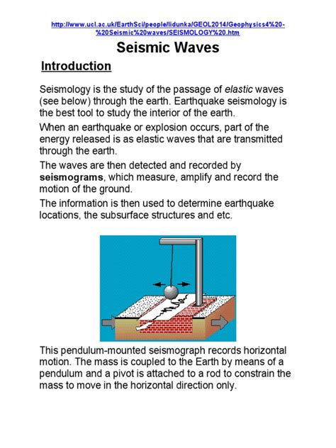 An Analysis Of Seismic Waves Their Properties Generation Propagation And Uses In Seismology