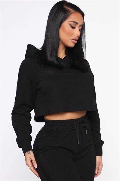 Meet Me At The Gym Crop Hoodie Black Fashion Nova Hoodie Oversize