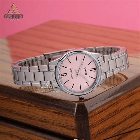 ساعت کاسیو اورجینال Casio Ltp V005d 4b با صفحه صورتی اشرافی
