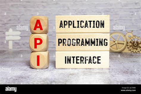 API Word Written On Wood Block Application Program Interface Text On Table Concept Stock Photo