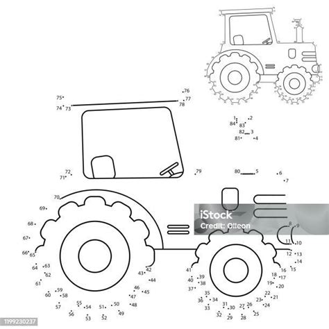 아이들을위한 교육 퍼즐 게임 아이들을위한 교육 퍼즐 게임 숫자 게임 만화 트랙터 전송 어린이를위한 색칠 공부 책 트랙터에 대한 스톡 벡터 아트 및 기타 이미지 Istock