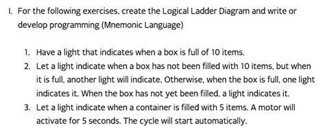 Solved For The Following Exercises Create The Logical