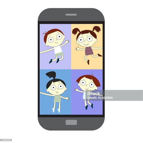 온라인 아이와 채팅 집합적인 가상 회의 및 그룹 화상 회의 원격 작업 개념 0명에 대한 스톡 벡터 아트 및 기타 이미지 0명 Brand Name Online