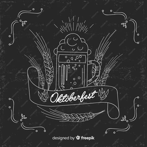 칠판 배경 옥 토 버 페스트 개념 무료 벡터