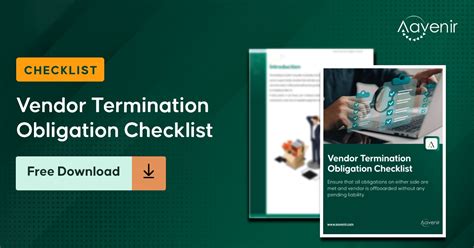 Vendor Termination Obligations Checklist Aavenir
