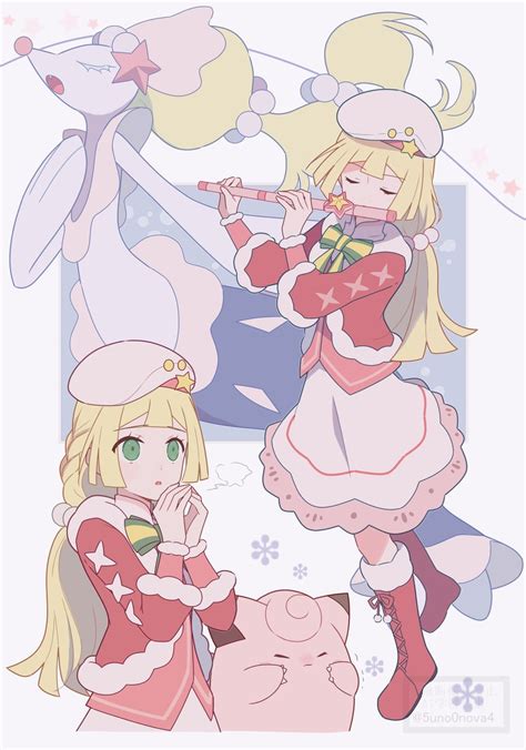 lillie, clefairy, and primarina (pokemon and 1 more) drawn by 343rone ...
