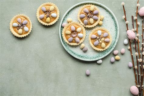 A Plate Topped With Mini Pies Covered In Candy Photo Easter Image On