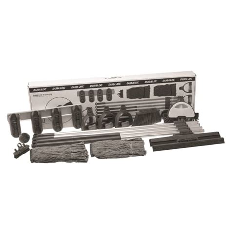 Guestsupply Us Ecolab® Duraloc Starter Kit Inserts Mop Broom Squeegee And Tool Holder Gray