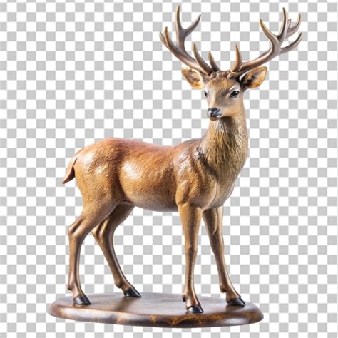 Deer Statue On Transparent Background Premium AI Generated PSD