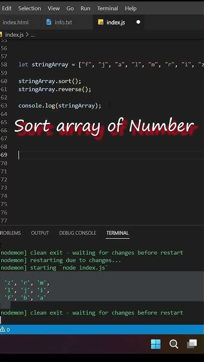 Sorting Array Of String And Number In Javascript Shorts Youtube