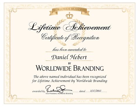 Daniel Hebert Whos Who Lifetime Achievement