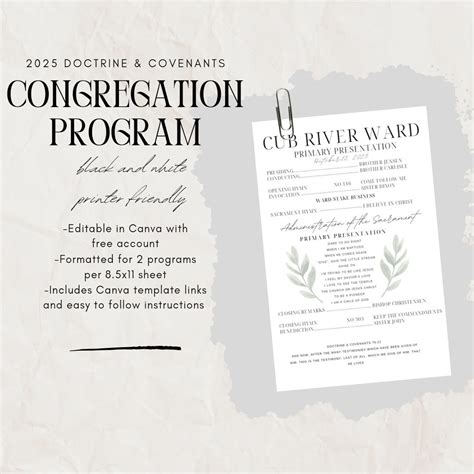 2025 Customizable Primary Program Script Bundle Doctrine And Covenants Customizable Script