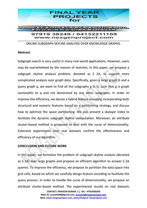 Online Subgraph Skyline Analysis Over Knowledge Graphs Pdf Databases Computer Software And