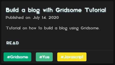 Build A Blog With Gridsome Tutorial My Blog