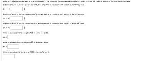 Solved ABCD Is A Rectangle With Vertex A A B In Chegg