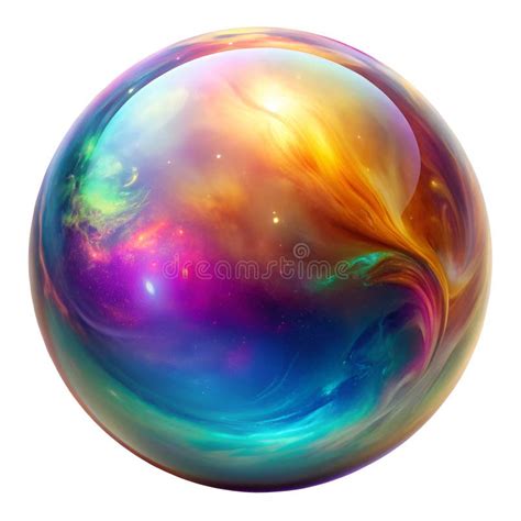 Iridescent Sphere Cosmic Orb Celestial Abstract Art Stock Illustration