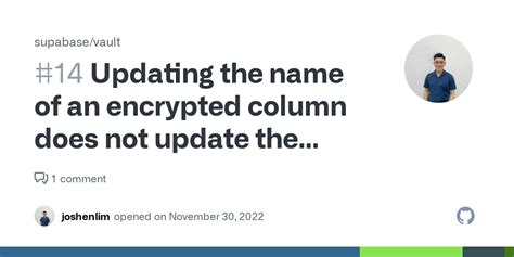 Updating The Name Of An Encrypted Column Does Not Update The