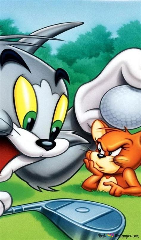 Image Of Tom And Jerry Cartoon Characters Cat And Mouse On The Golf 2k