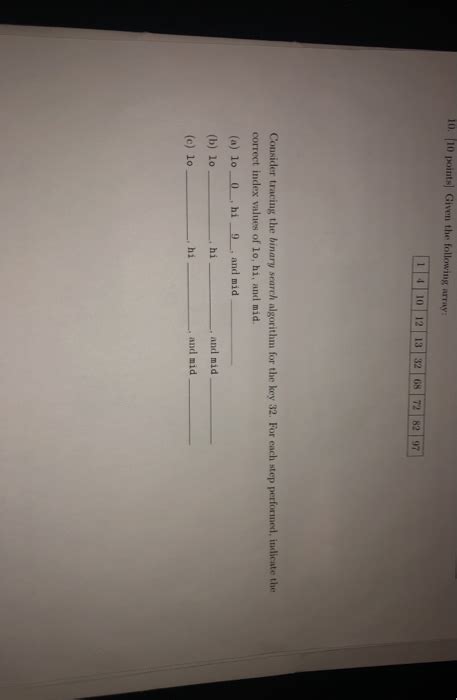 Solved 10 10 Points Given The Following Array Consider
