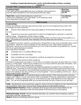 TC Reading Tackling Text Complexity Lessons TPT