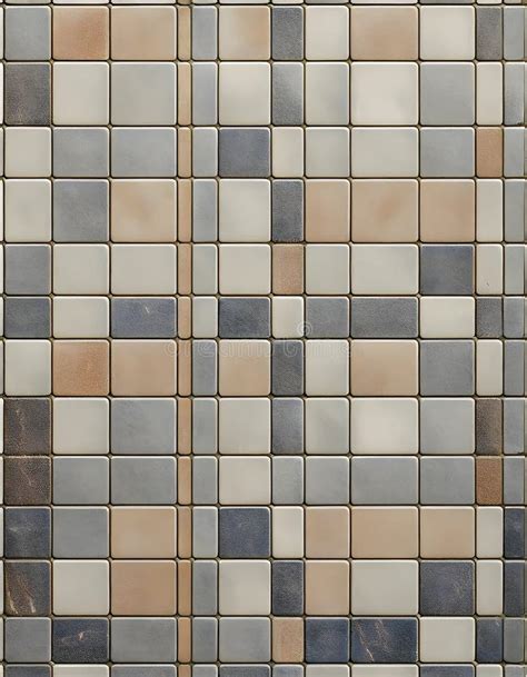 A Mosaic Pattern Of Square Tiles In Various Shades Of Gray Brown And White Arranged In A Grid