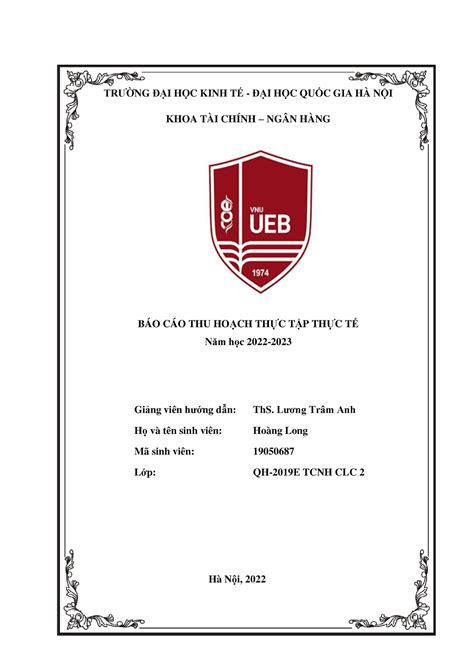 HL BCTT Thực tập thực tế tại ngân hàng BIDV TRƯỜNG ĐẠI HỌC KINH TẾ ĐẠI HỌC QUỐC GIA HÀ