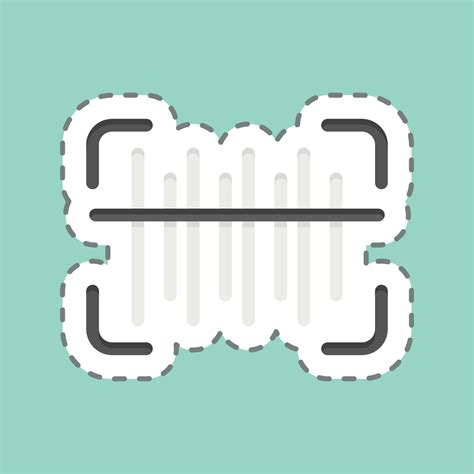 Sticker Line Cut Barcode Scan Related To Contactless Symbol Simple Design Editable Simple