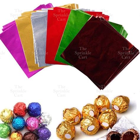 100pcs Chocolate Wrapper Multi Color Aluminum Foil Candy Sweets Square