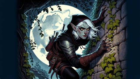 Moonlit Spider Elf Illustration Of Graceful Wall Climber Ai Art Generator Easy Peasy Ai