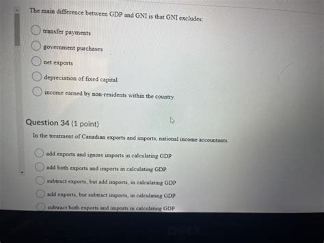 Solved The Main Difference Between GDP And GNI Is That GNI Chegg Com