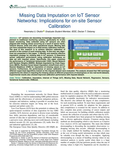 Pdf Missing Data Imputation On Iot Sensor Networks Implications For On Site Sensor Calibration