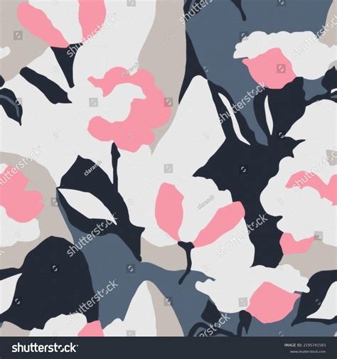 Modern Flower Illustration Color Blocking Background Stock Illustration