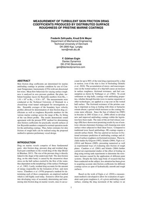 Pdf Measurement Of Turbulent Skin Friction Drag … Dokumen Tips