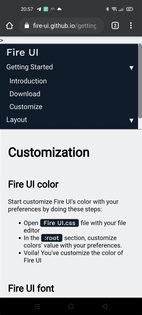 Bug On Customization Page · Issue 1 · Fire Uifire · Github