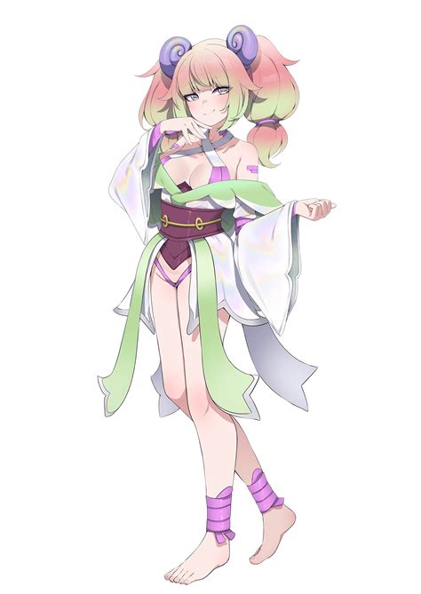 Valefal Coneri Stronny Cuttles Vallure Highres Official Art 1girl Barefoot Breasts