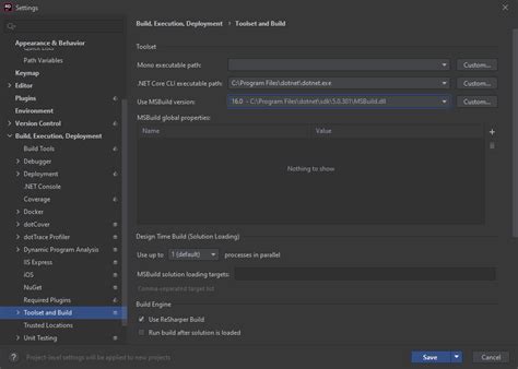 framework 5 0 doesn t show up as a target framework rider