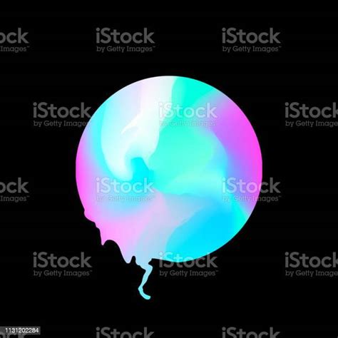 어두운 배경에 홀로 그래픽 호 일 추상적인 기하학 Synthwave 스타일 80 년대90 년대 기화 기 홀로그램 효과 벡터 0명에 대한 스톡 벡터 아트 및 기타 이미지