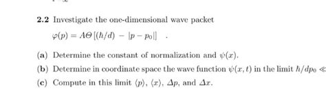 Solved Investigate The One Dimensional Wave Packet