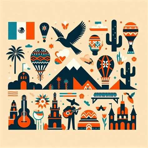 A Poster For A Mexican Theme With A Desert Scene And A Desert Theme Premium Ai Generated Image