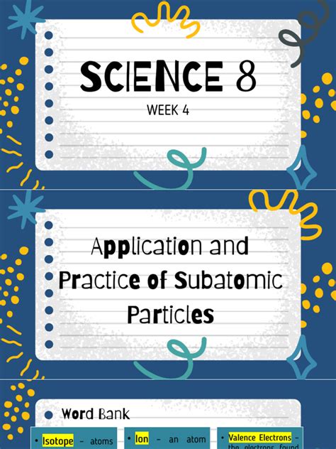 2q Week3 1 Application And Practice Of Subatomic Particles Pdf