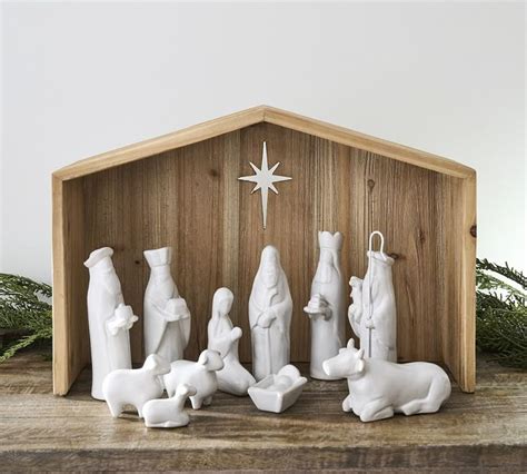 Handcrafted Terracotta Nativity Set Pottery Barn Christmas Nativity