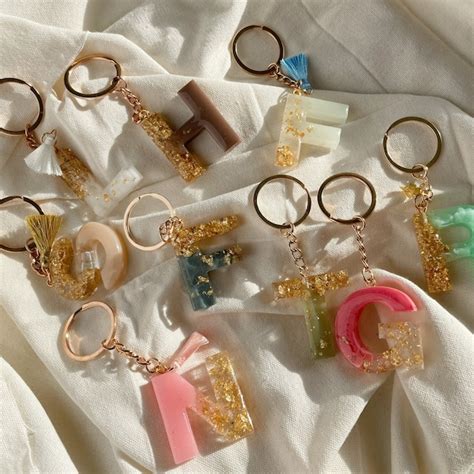 Initial Keychain Etsy