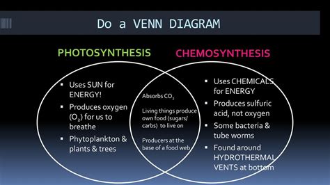 Draw A Venn Diagram To Compare Chemosynthesis To Photosynthe