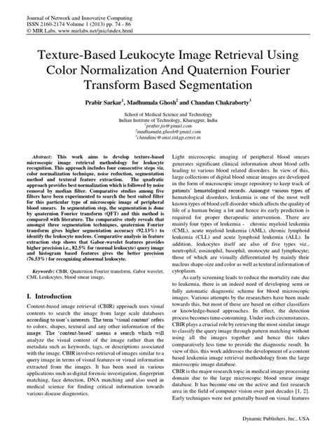 texture based leukocyte image retrieval using pdf mean squared