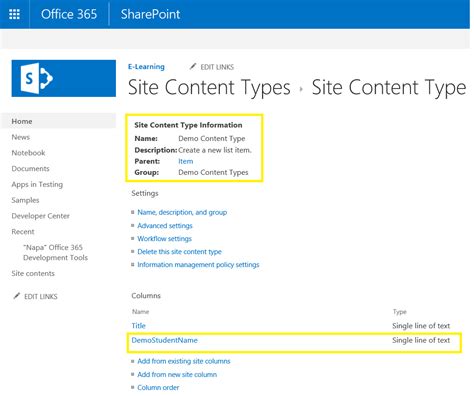 Office365 Sharepoint Create Site Column And Add It To An Existing
