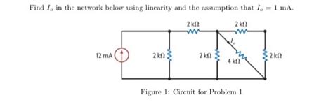 solved find io ﻿in the network below using linearity and the