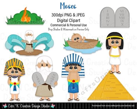 Moses Digital Clip Art Set Cup119849143865 Craftsuprint